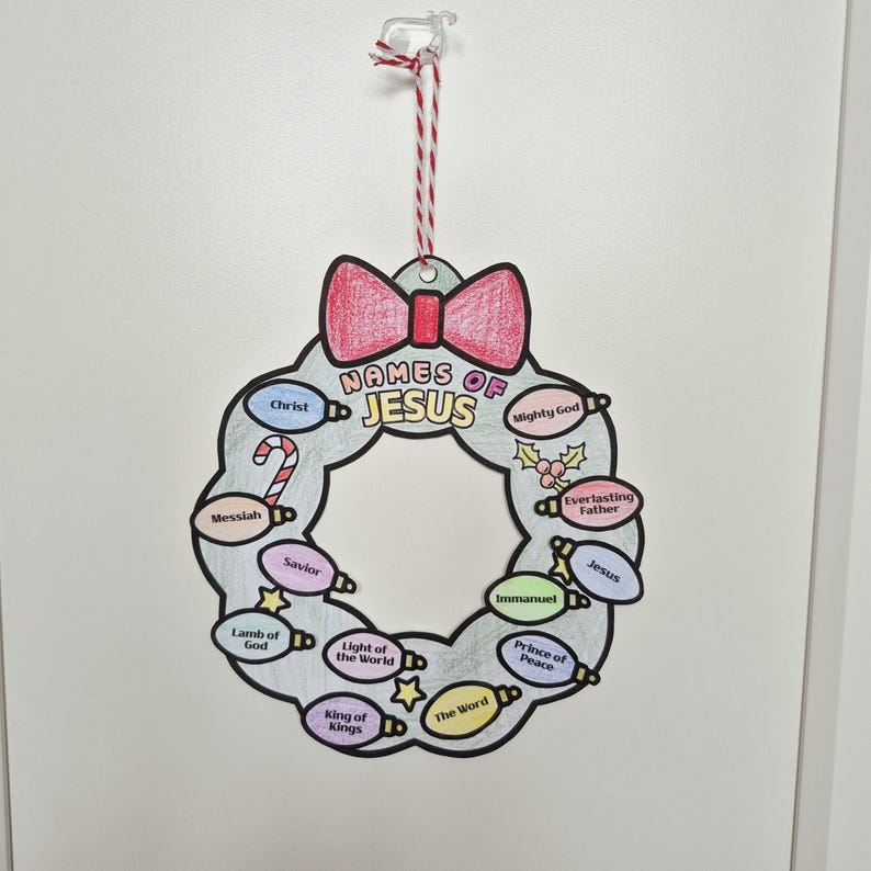 Names of Jesus Wreath Craft | Christmas Bible Printable for Kids ...