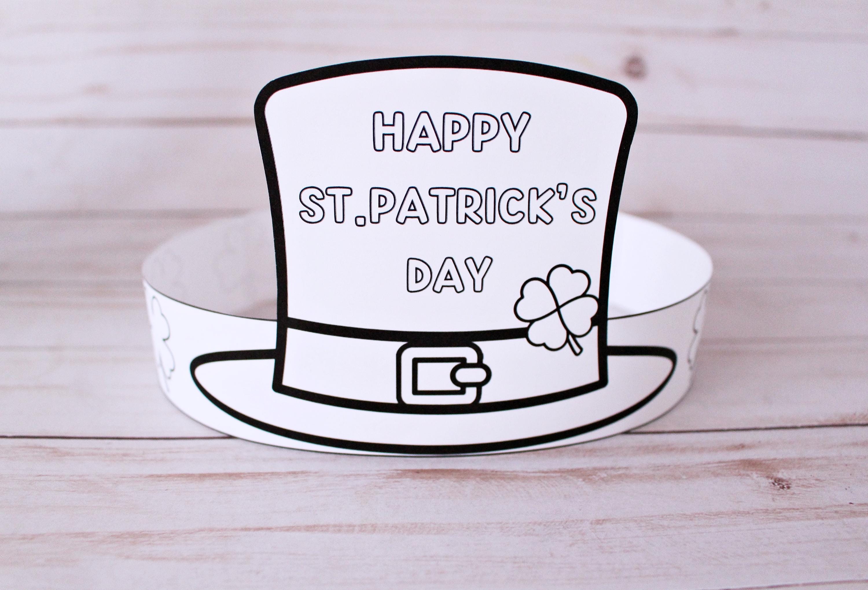 St. Patrick's Day Hat Crown Printable DIY Leprechaun Hat Craft Activity ...