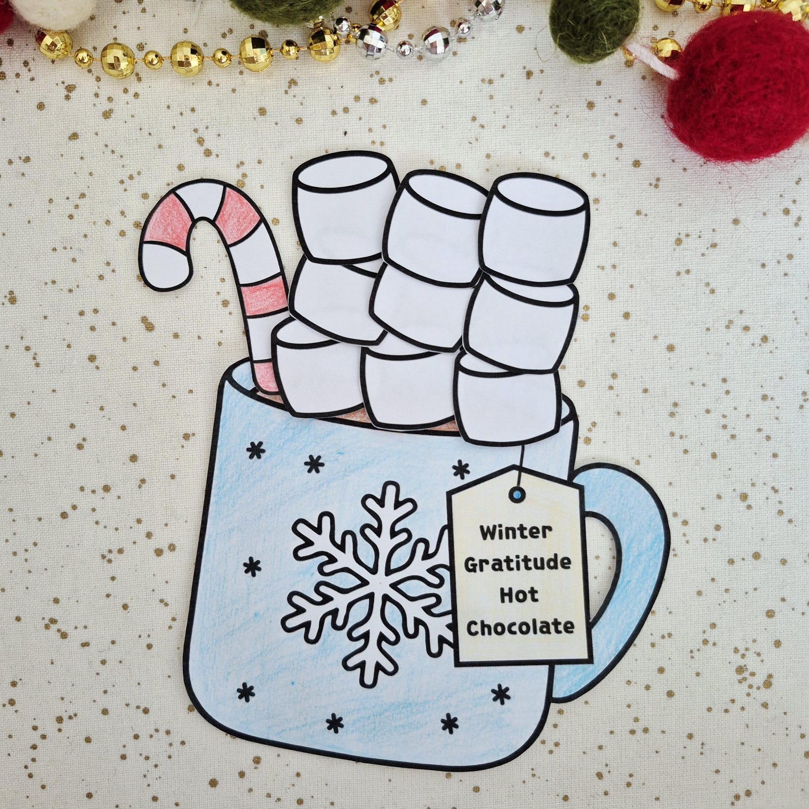 Winter Gratitude Craft for Kids | Printable Hot Chocolate Activity ...