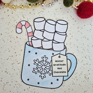 Winter Gratitude Craft for Kids | Printable Hot Chocolate Activity ...