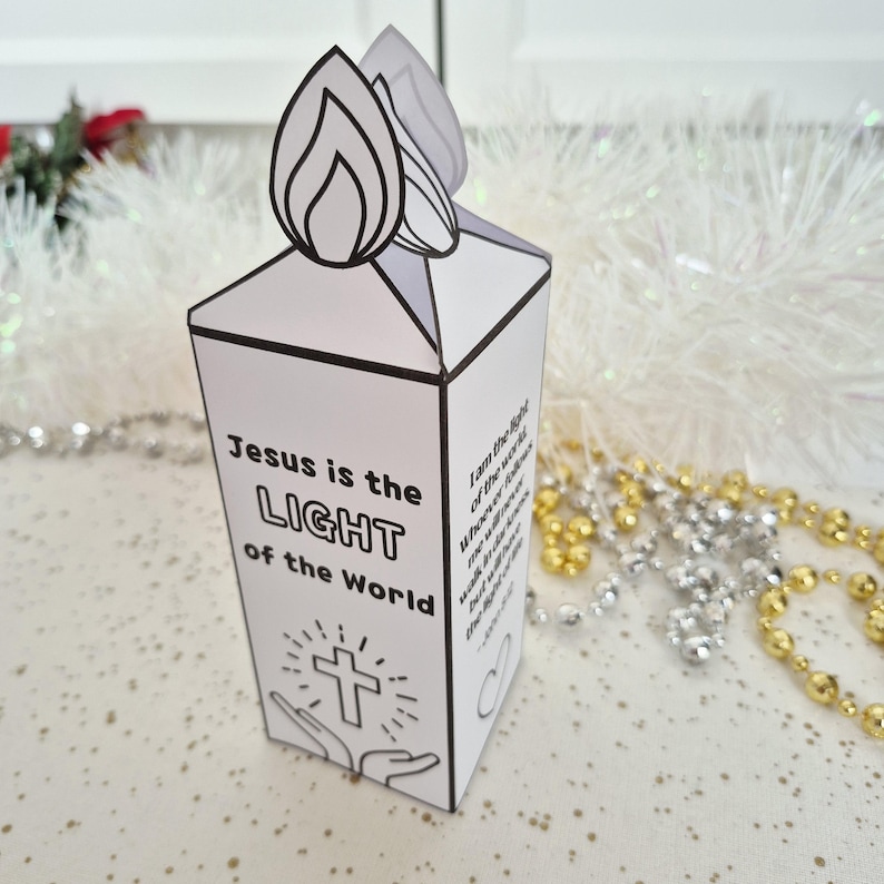 Printable Jesus Candle Craft “jesus is the Light of the World” John 8: ...