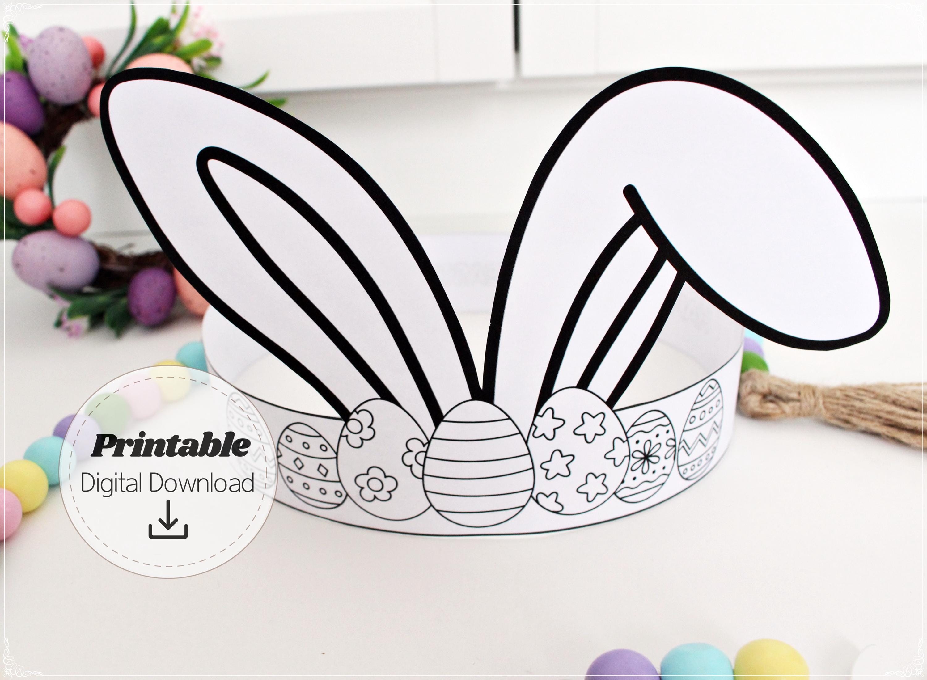 Easter Bunny Ears Crown Printable Kids Easter Craft Paper Bunny Crown ...