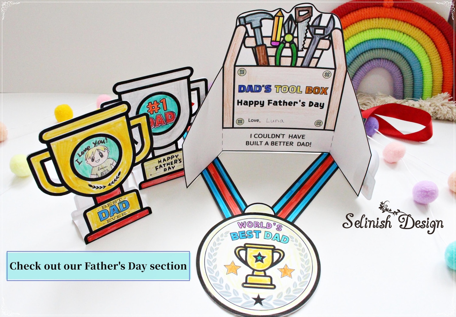 Father’s Day Toolbox Card Craft Printable DIY for Dad, I Couldn’t Have ...