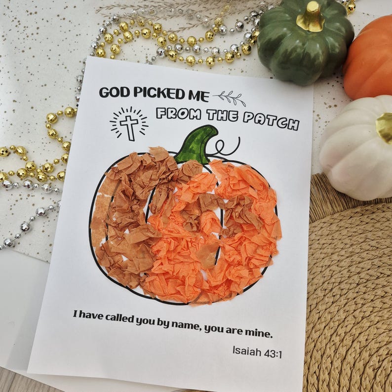 God Picked Me From the Patch Printable | Christian Fall Pumpkin Craft ...