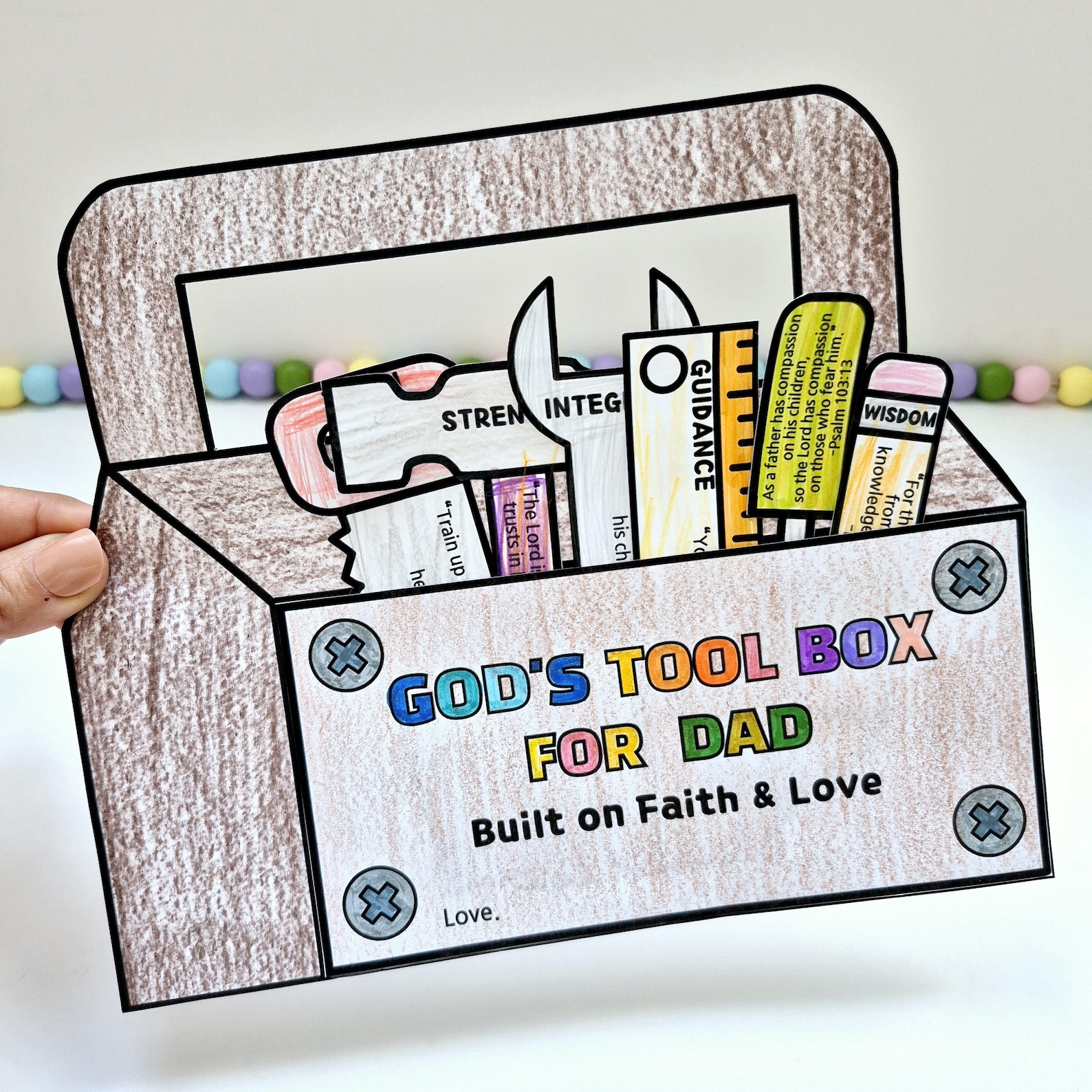 Bible Father’s Day Toolbox Craft Printable Christian Dad Gift From Kids ...
