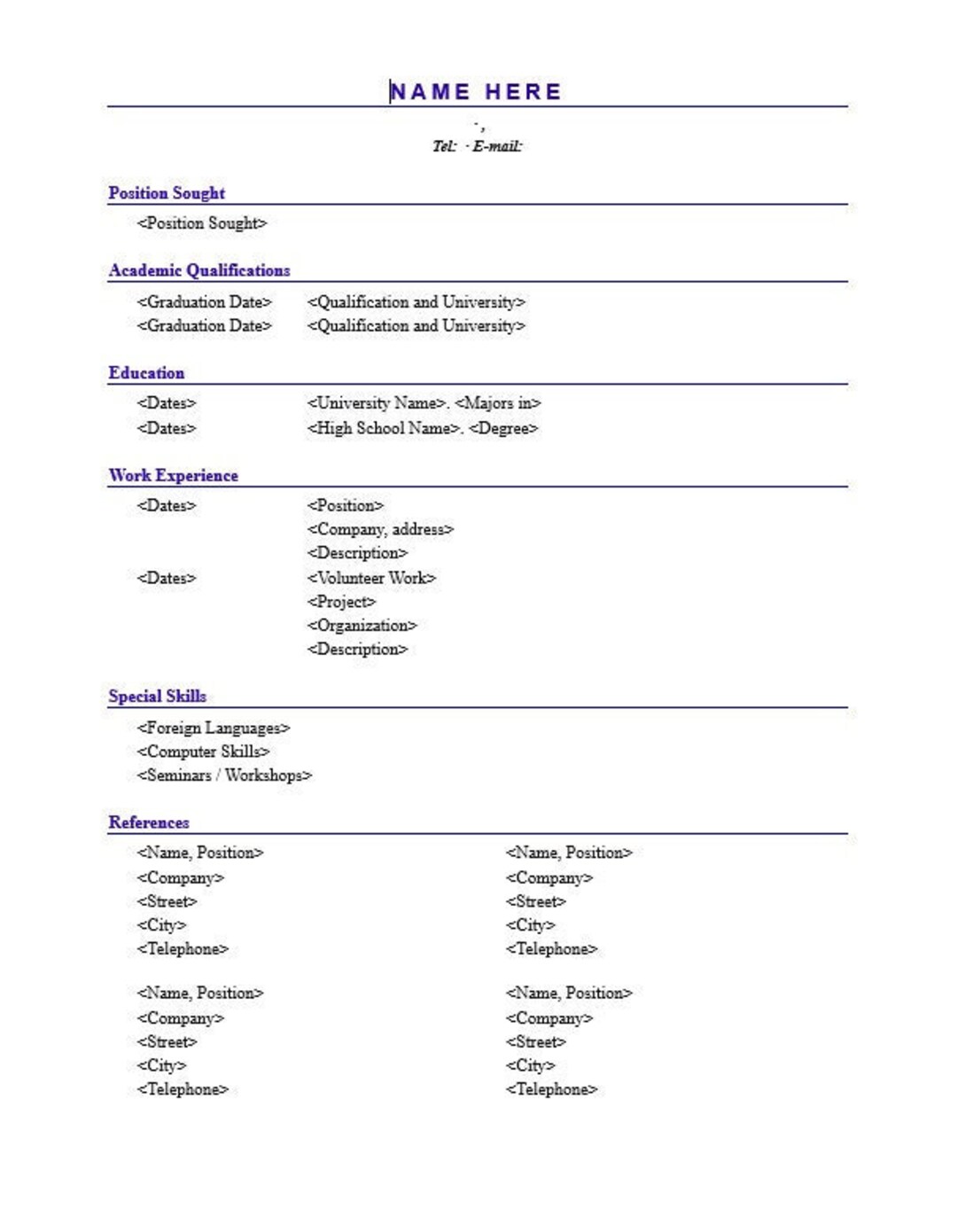 Simple Professional Resume Template / Basic Resume / Resumes ...