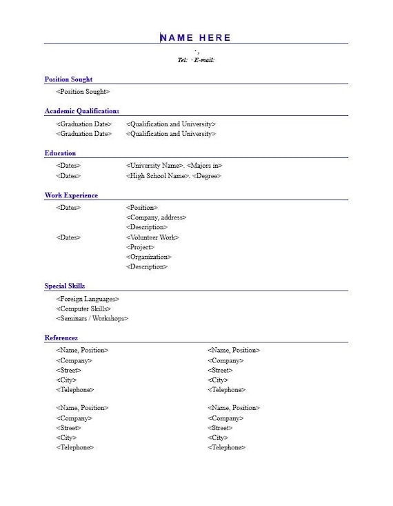 Simple Resumes That Work