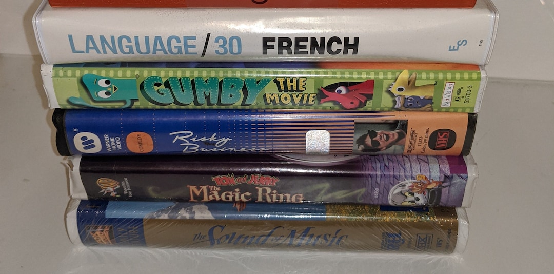 VHS Tapes /VHS Movies / Learn French / Gumby / Risky Business / Tom and ...