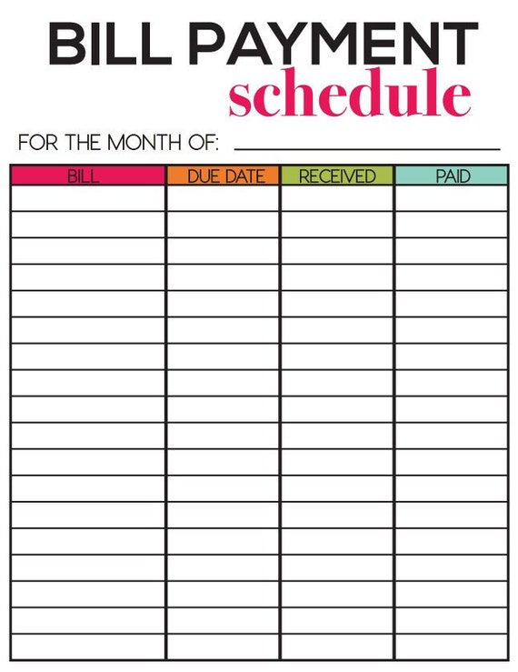 Monthly Payment Plan Template