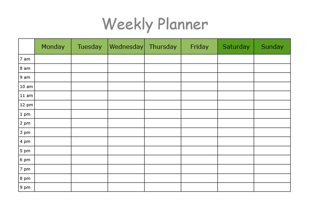 Weekly Planner Template / Planner Template / Digital Templates ...