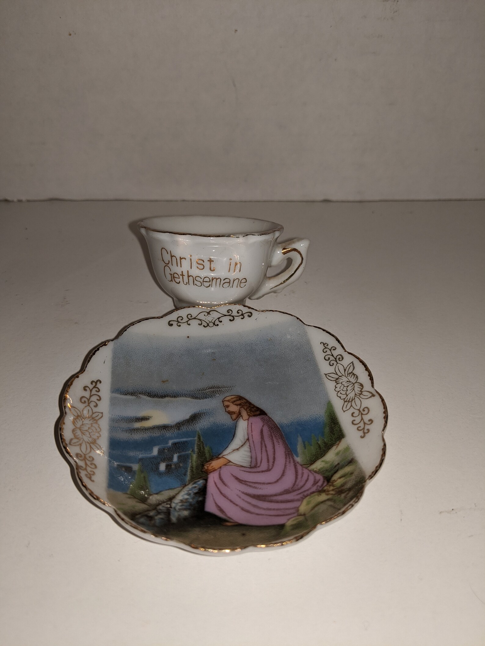 Christ in Gethsemane Tea Cup With Saucer / Christ Tea Cup / - Etsy