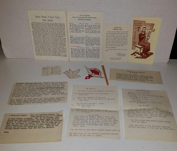 Prayers / Prayer Paper / Tracts / Holy Cards / Holy Papers / | Etsy