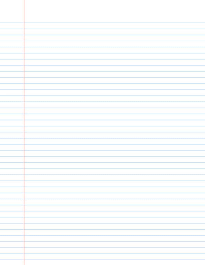 Notebook Paper Template / Wide Ruled / College Ruled / Notebook Paper ...