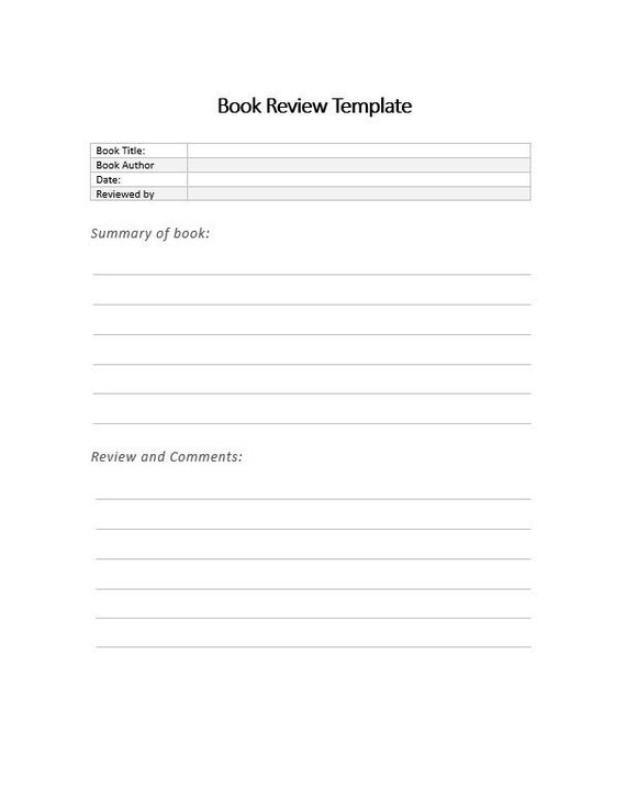 Book Review Template / Book Reviews / Book Template / Digital - Etsy