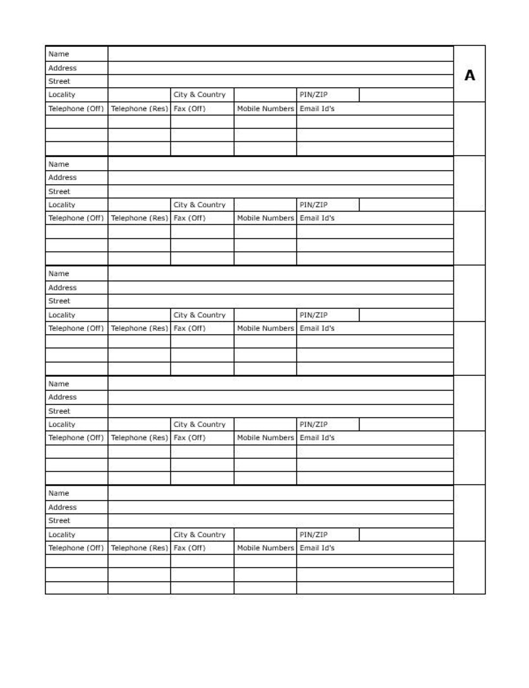 Address Book Template / Addresses / Address Book / Address Template ...