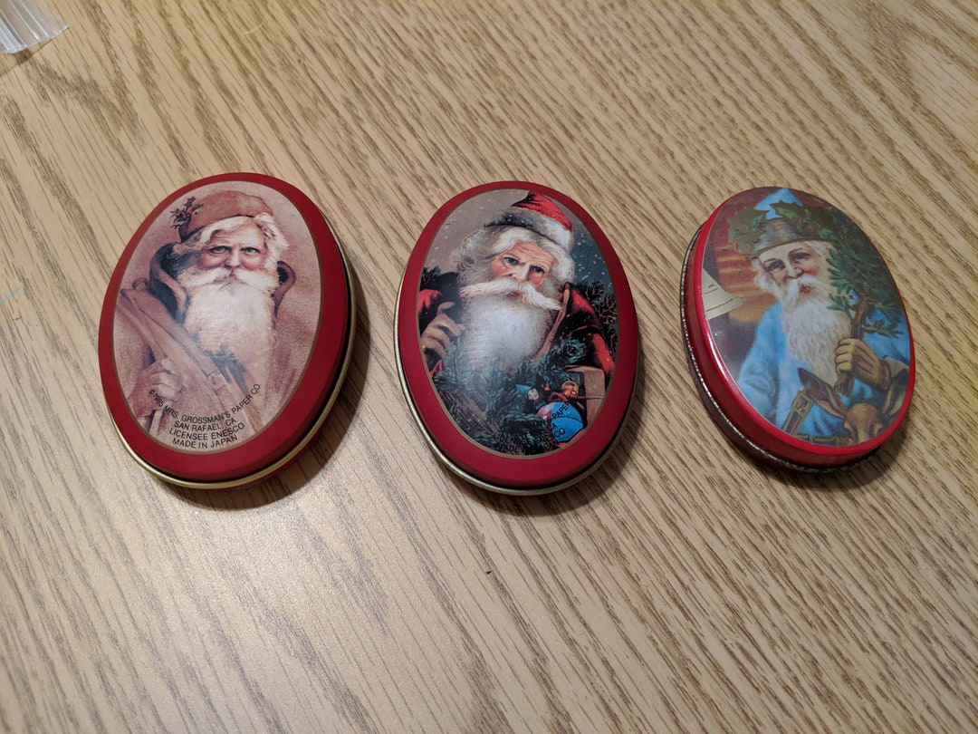 Santa Tin Can / Santa Claus Tin Can / Mrs Grossman's Paper Company ...