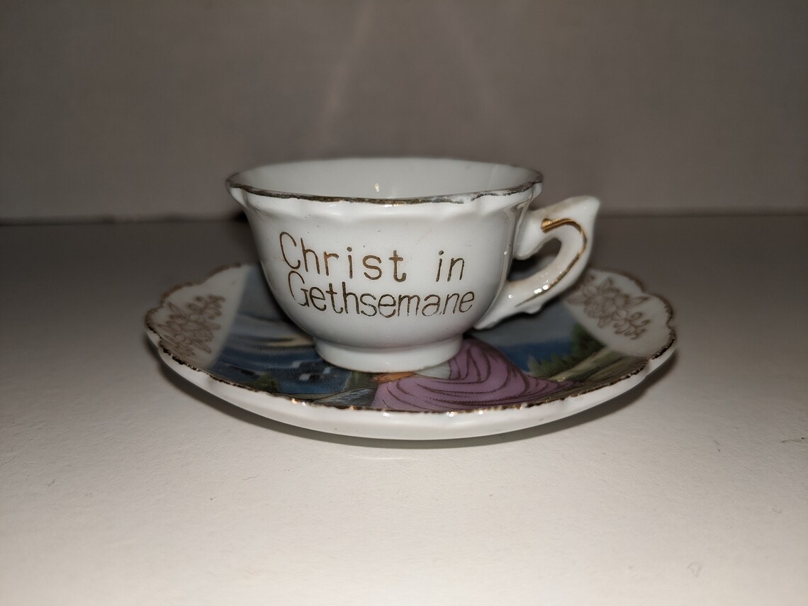 Christ in Gethsemane Tea Cup With Saucer / Christ Tea Cup / - Etsy