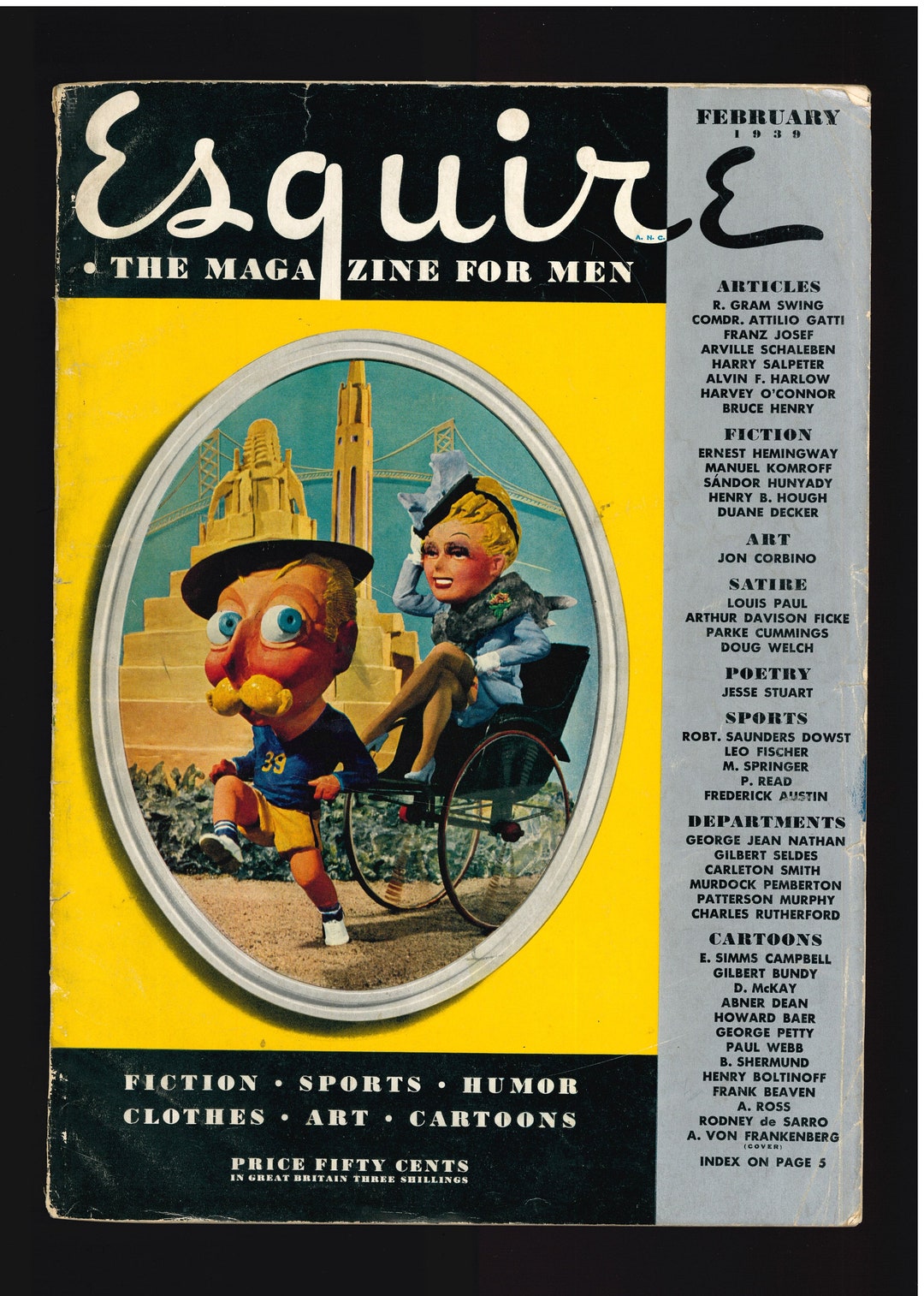 Esquire Feb 1939 Original Vintage Magazine - Etsy
