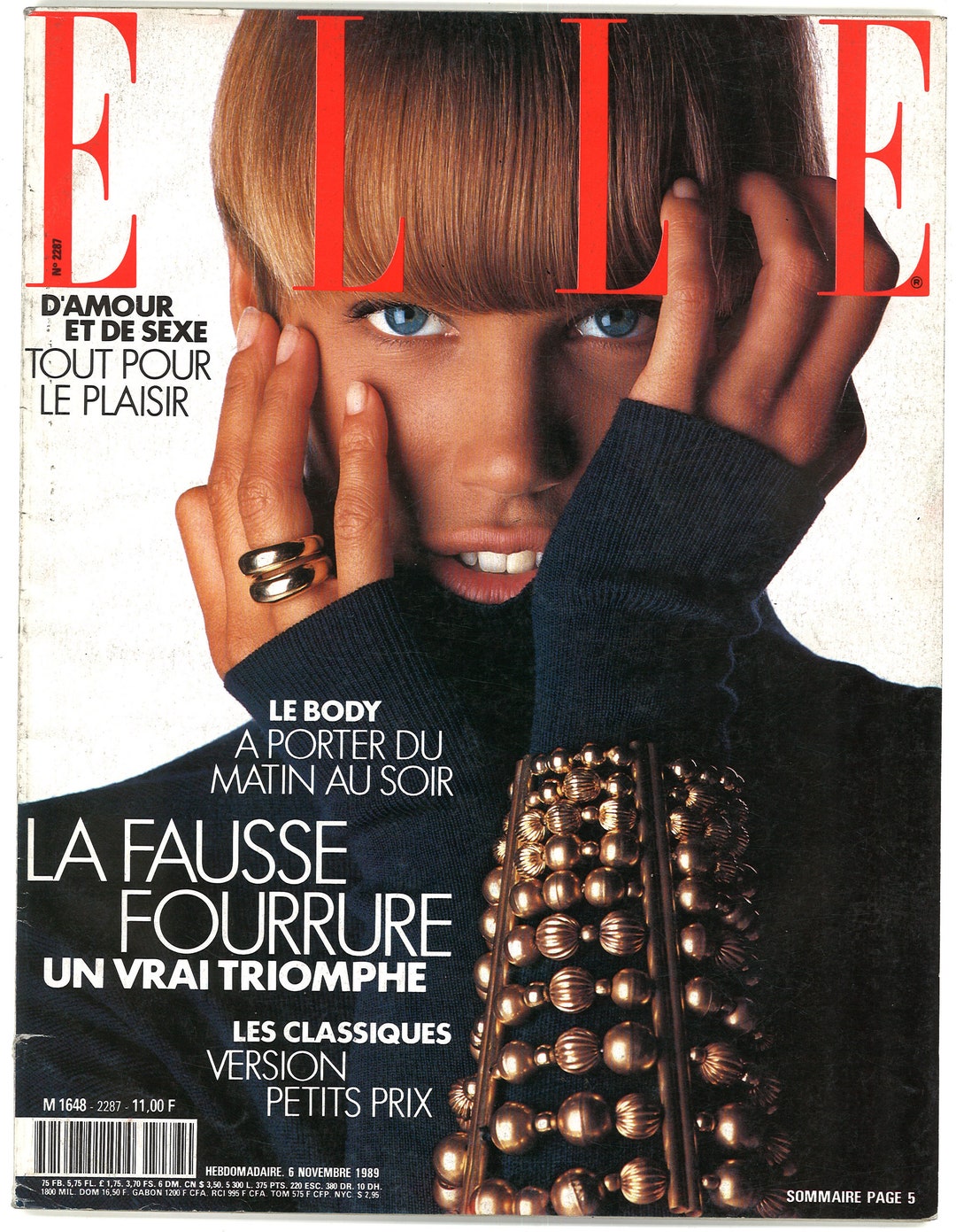 Elle French No 2287 Nov 6 1989 Original Vintage Fashion Magazine Gift ...