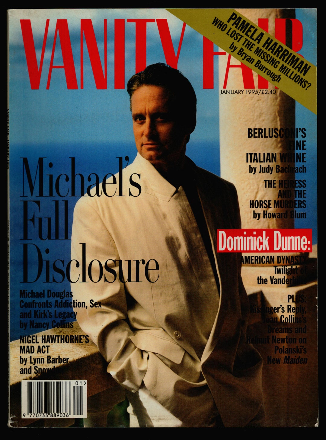 Vanity Fair Jan 1995 Vintage Fashion Magazine Michael Douglas Full ...