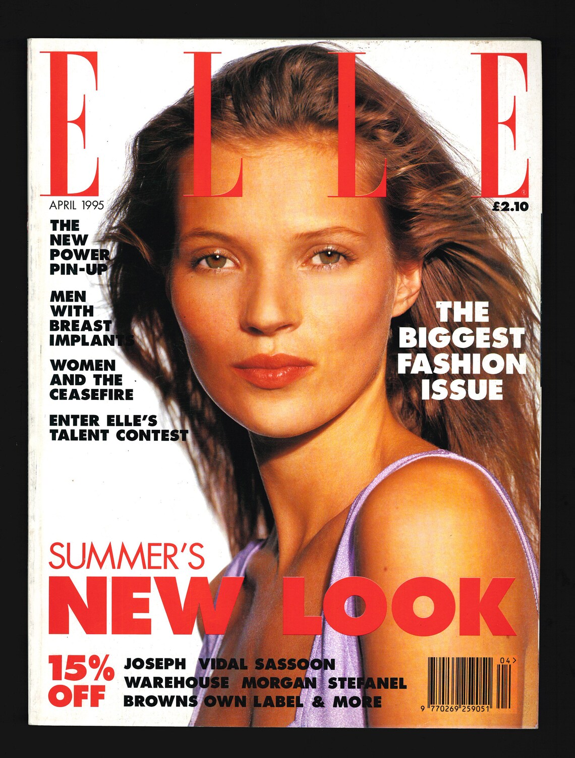 Elle UK April 1995 Original Vintage Fashion Magazine Kate Moss - Etsy