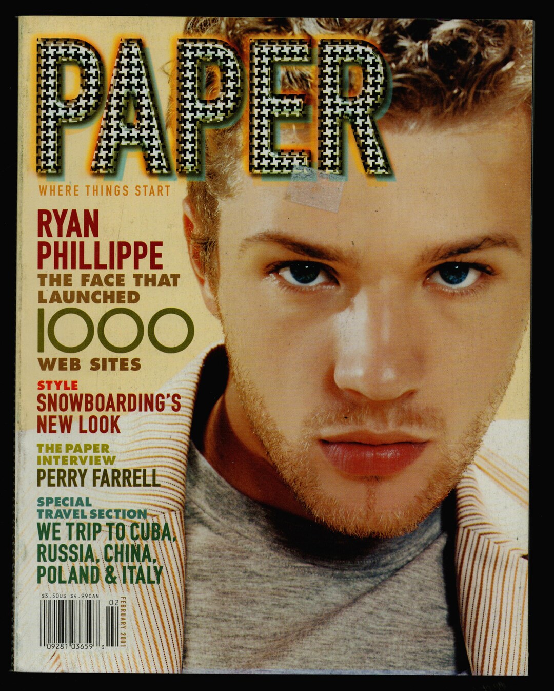 Paper Feb 2001 US American Original Pop Culture Fashion Magazine Cover ...