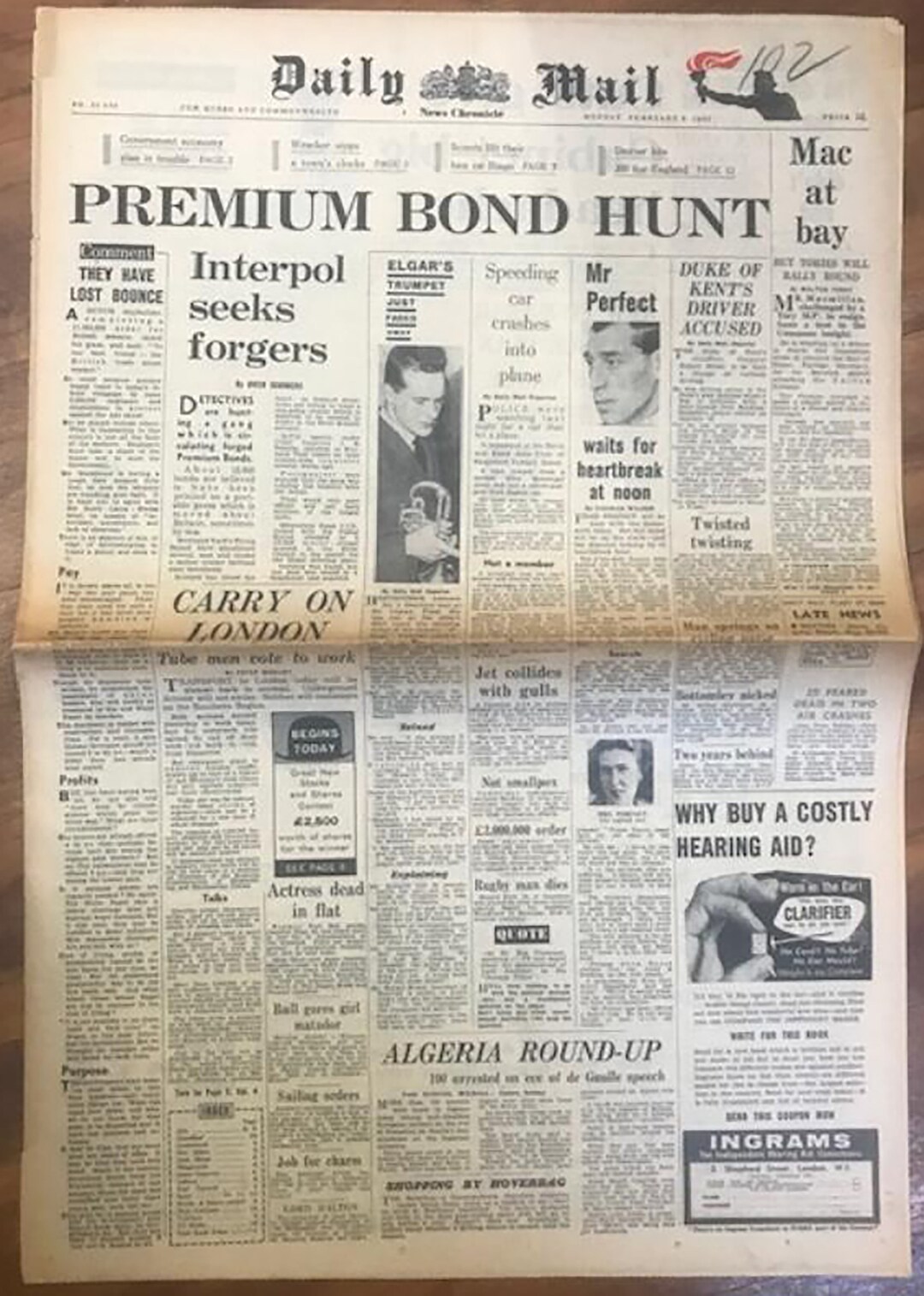Daal Mail Feb 5 1962 Original Rare Vintage News Chronik Geburtstag ...