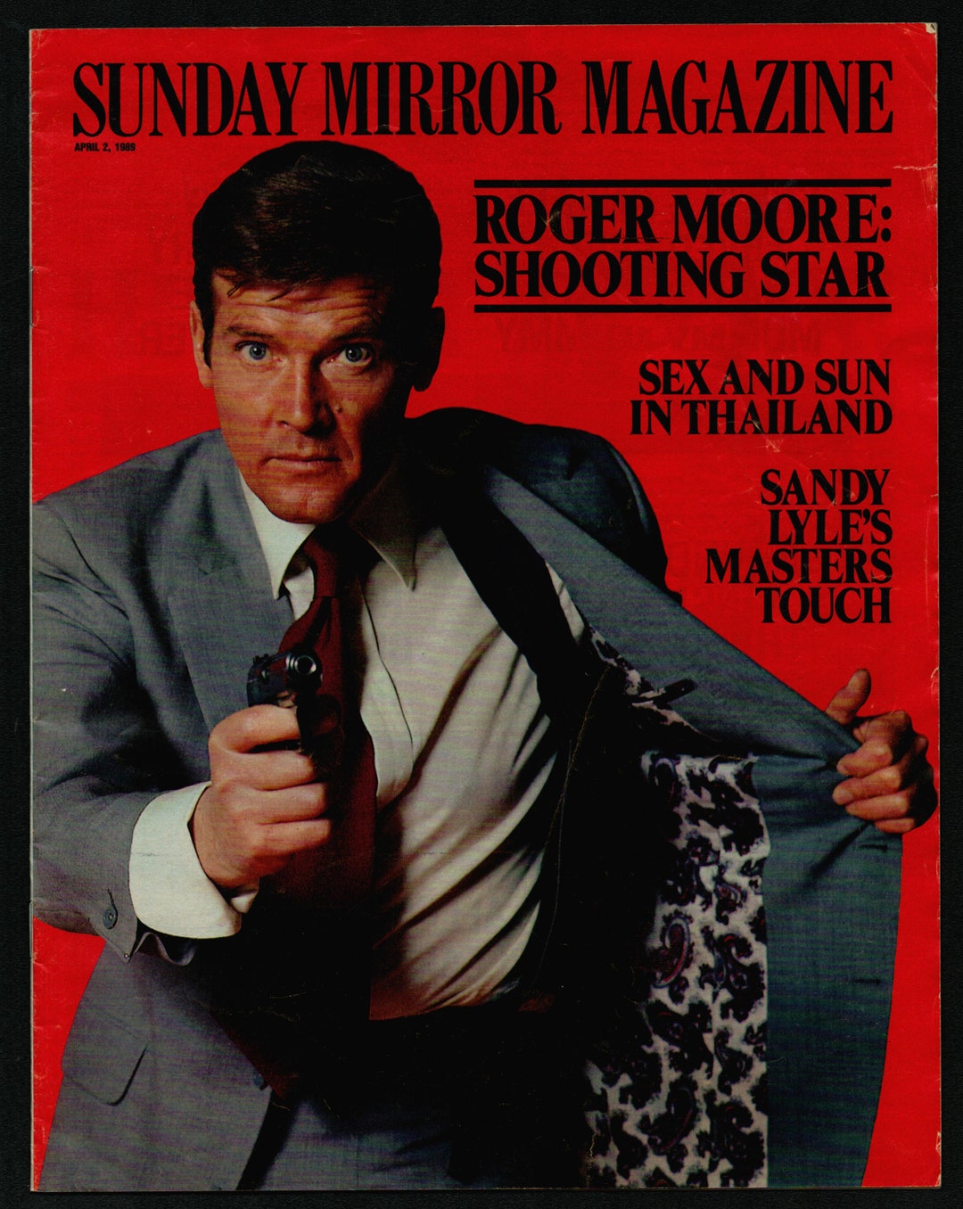 Sunday Mirror Magazine April 2 1989 Roger Moore Shooting Star - Etsy