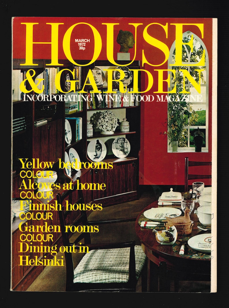 House & Garden UK 1972 Original Vintage Magazine - Etsy