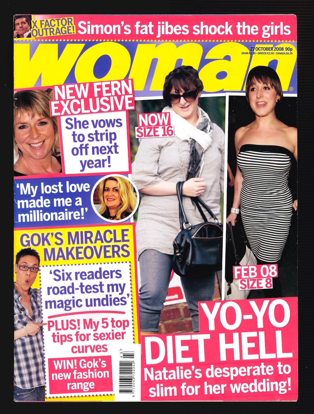 Woman Oct 27 2008 Vintage Magazine Fashion Beauty Cooking Gossip - Etsy