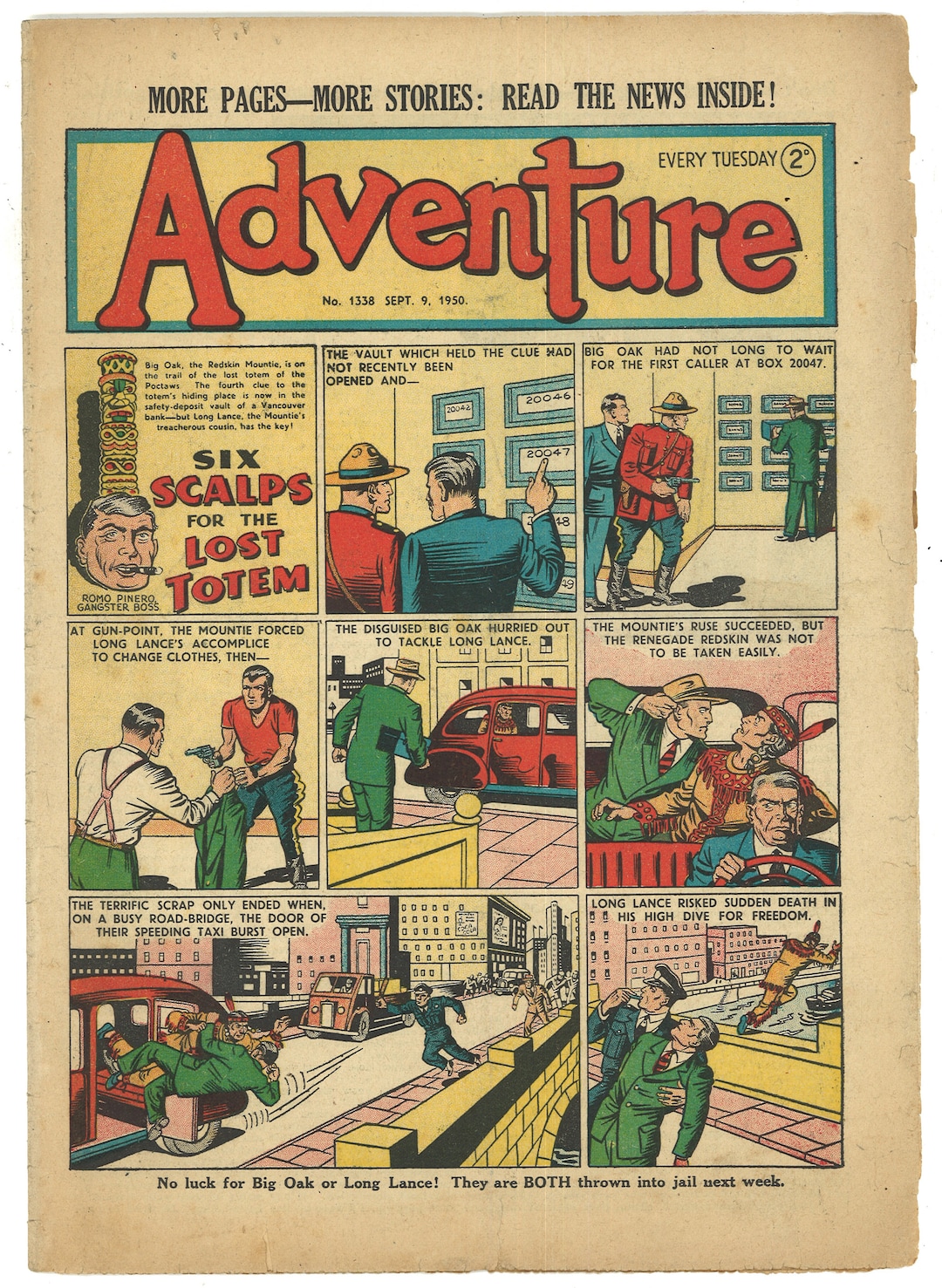 Adventure British Weekly Comics No 1338 Sept 9 1950 Six Scalps for the ...