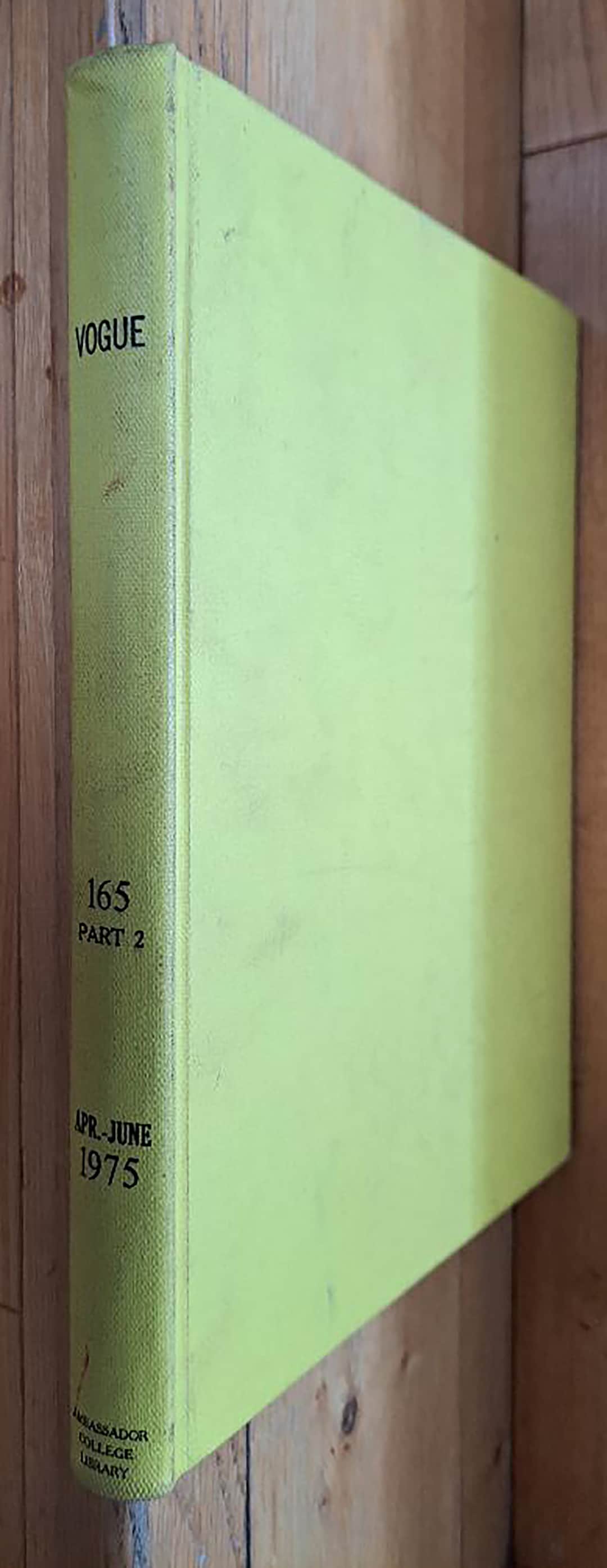 Vogue US Magazine April - June 1975 Bound Volume (165 Part 2 ) - Etsy