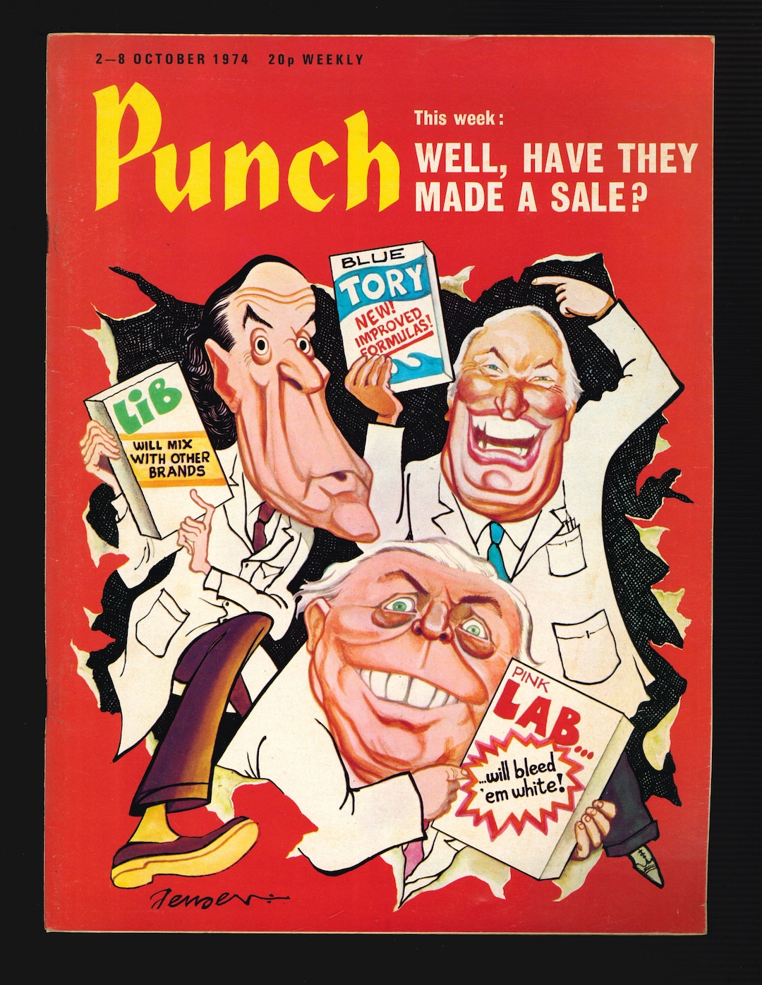Punch Oct 1974 Bundle of 5 Copies Vintage Original Satire Magazine 50th ...