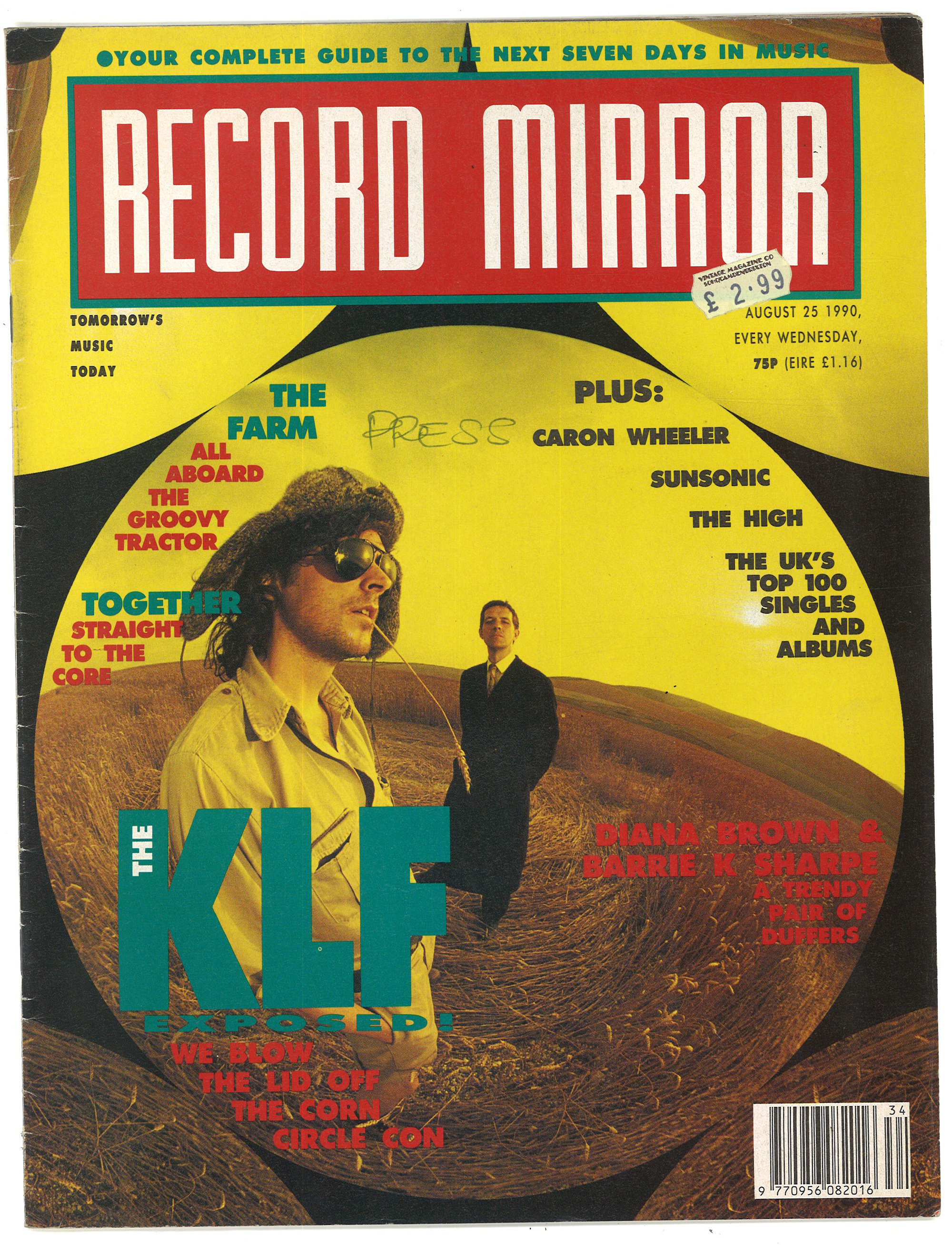 Record Mirror Aug 25 1990 Original Music Reading Magazine Top | Etsy