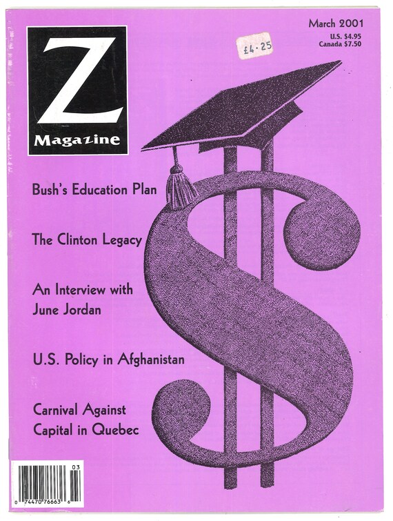 Z Magazine Marzo 2001 Us American Independent Political | Etsy