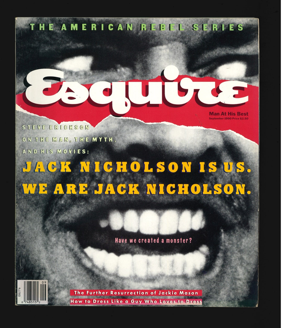 Esquire Magazine September 1990 Jack Nicholson Rita Rudner Jackie Mason ...