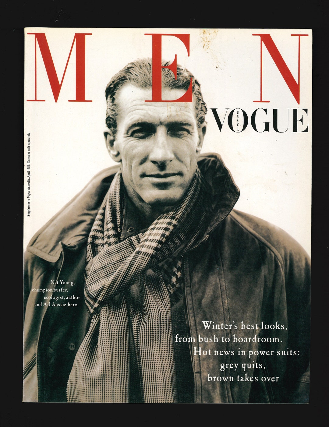 Men in Vogue Australia April 1989 Original Vintage Fashion Magazine Nat ...