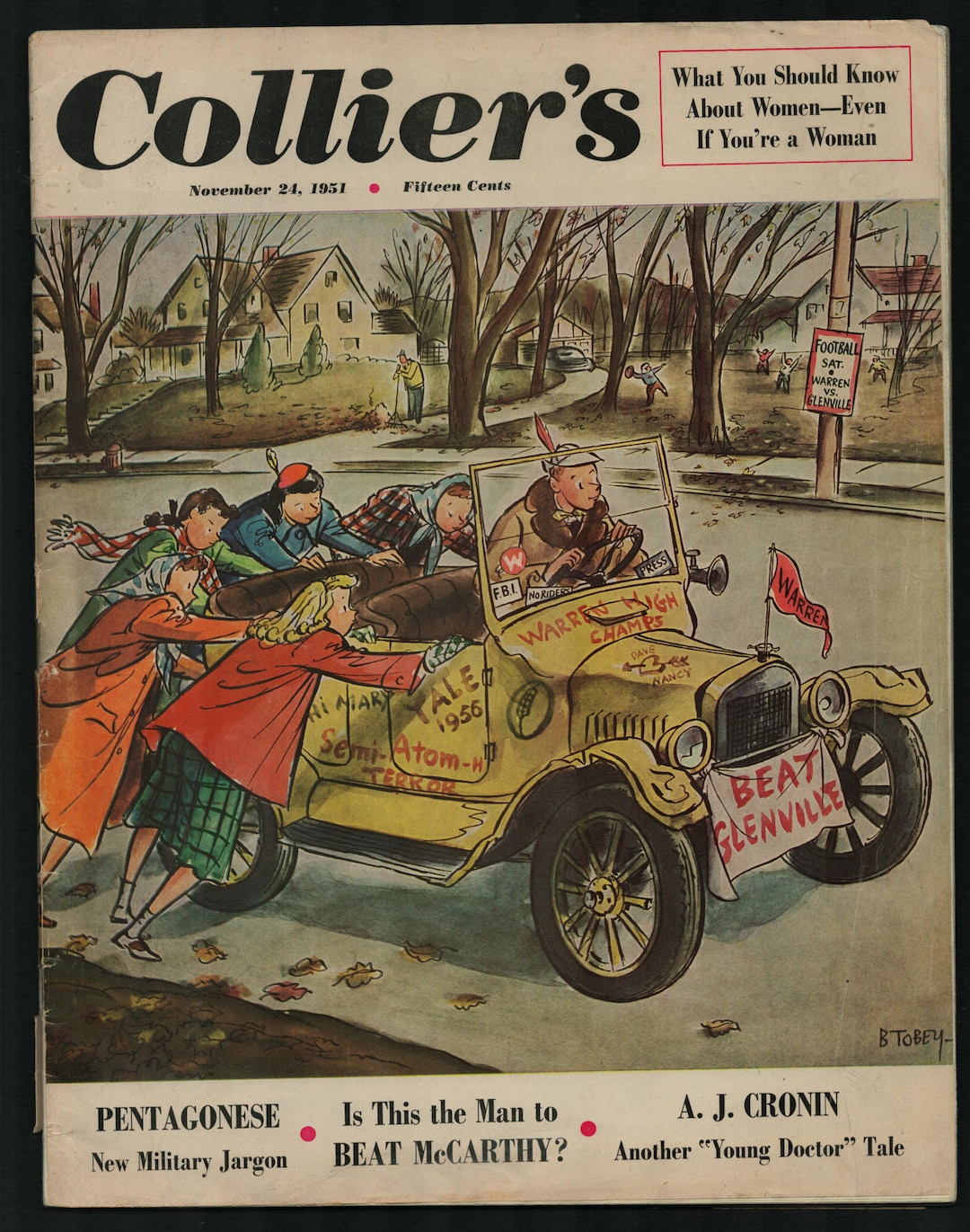 Collier’s Nov 24 1951 Rare Vintage Magazine Artist: Barney Tobey What ...