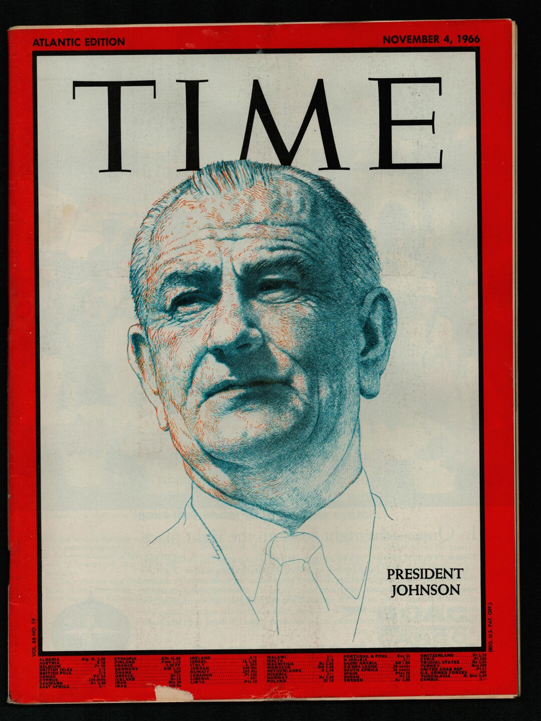Time Magazine Nov 4 1966 Cover : President Johnson - Etsy