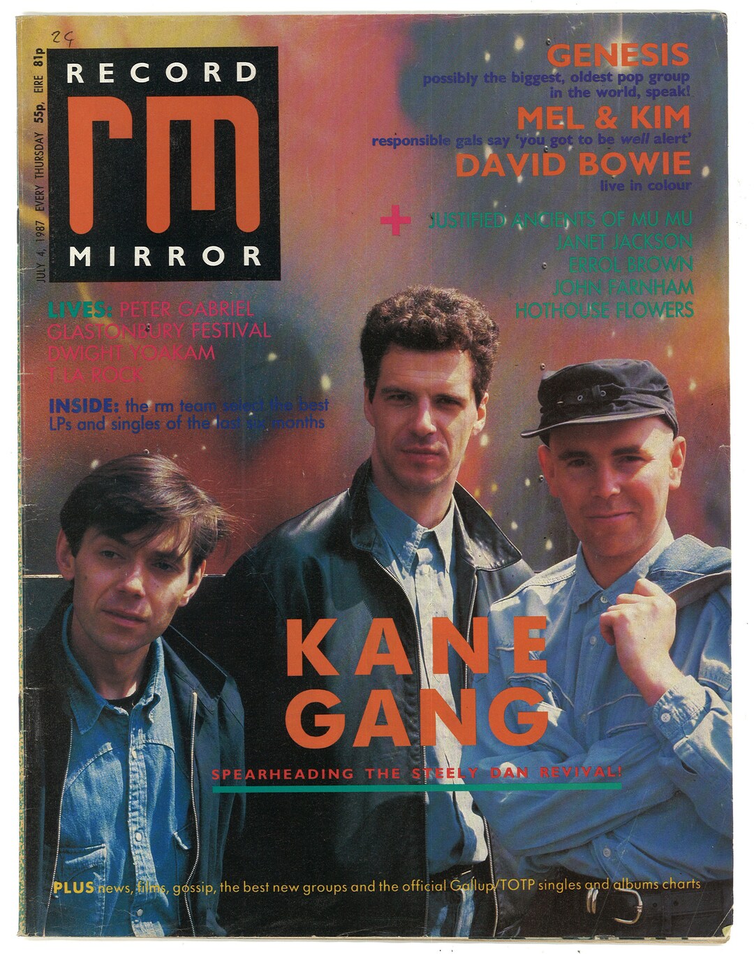 Record Mirror July 4 1987 Original Music Magazine Top 100 Chart Singles ...