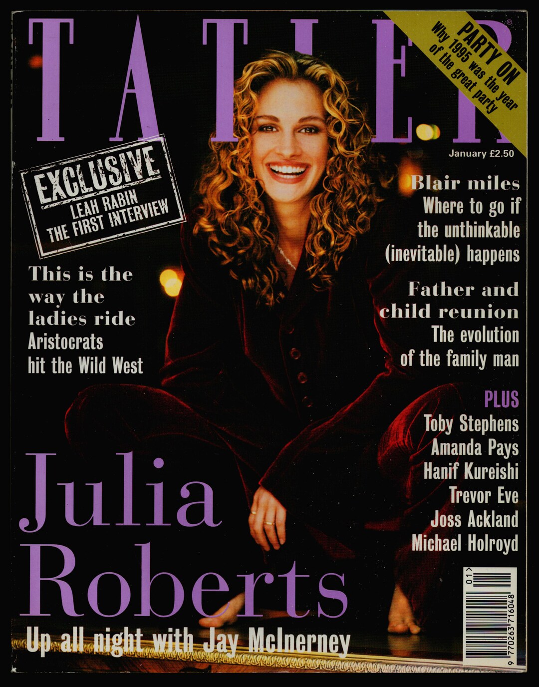 Tatler Jan 1996 British Original Vintage Fashion Magazine Julia Roberts ...