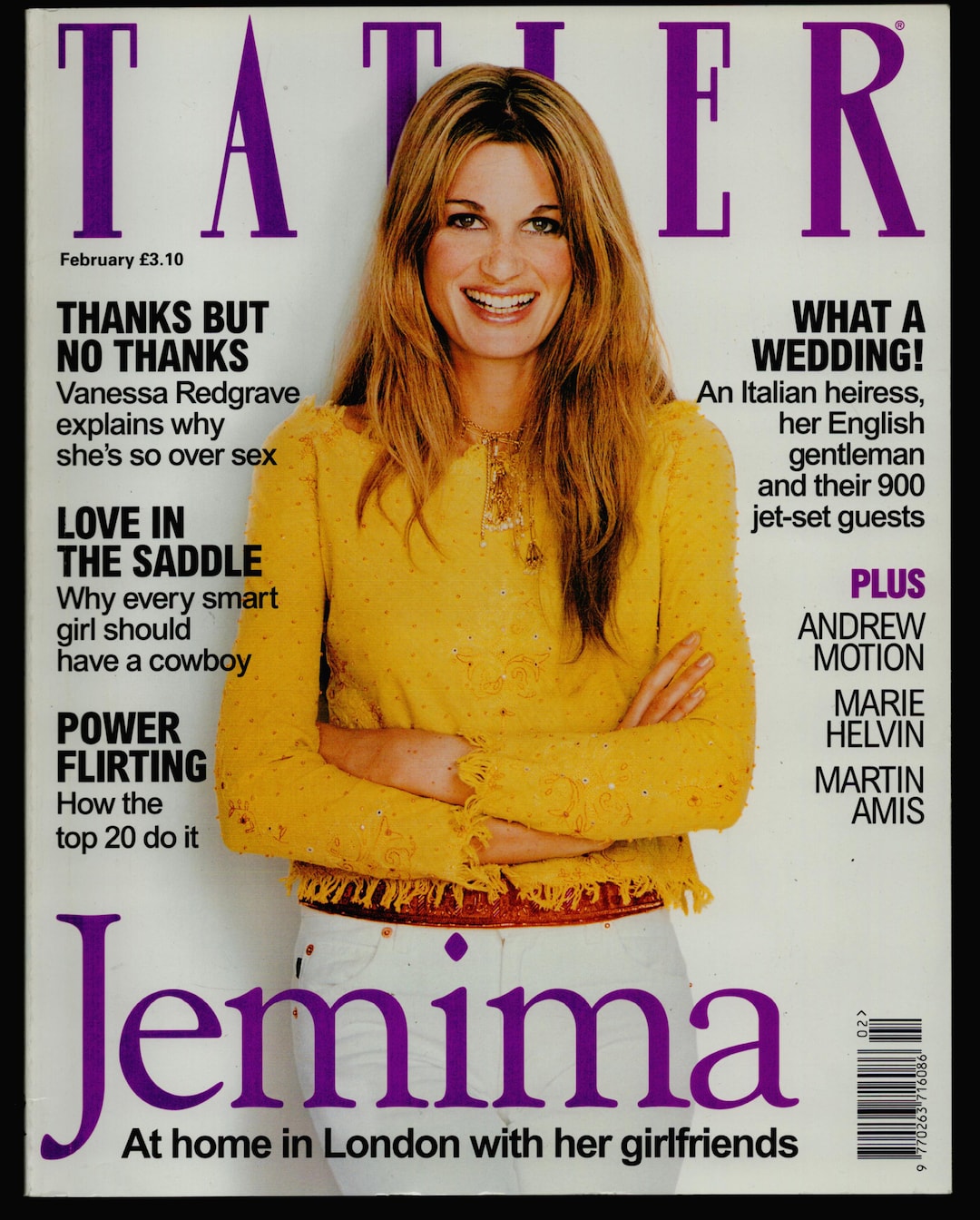 Tatler Magazine Feb 2001 Cover: Jemima Khan - Etsy