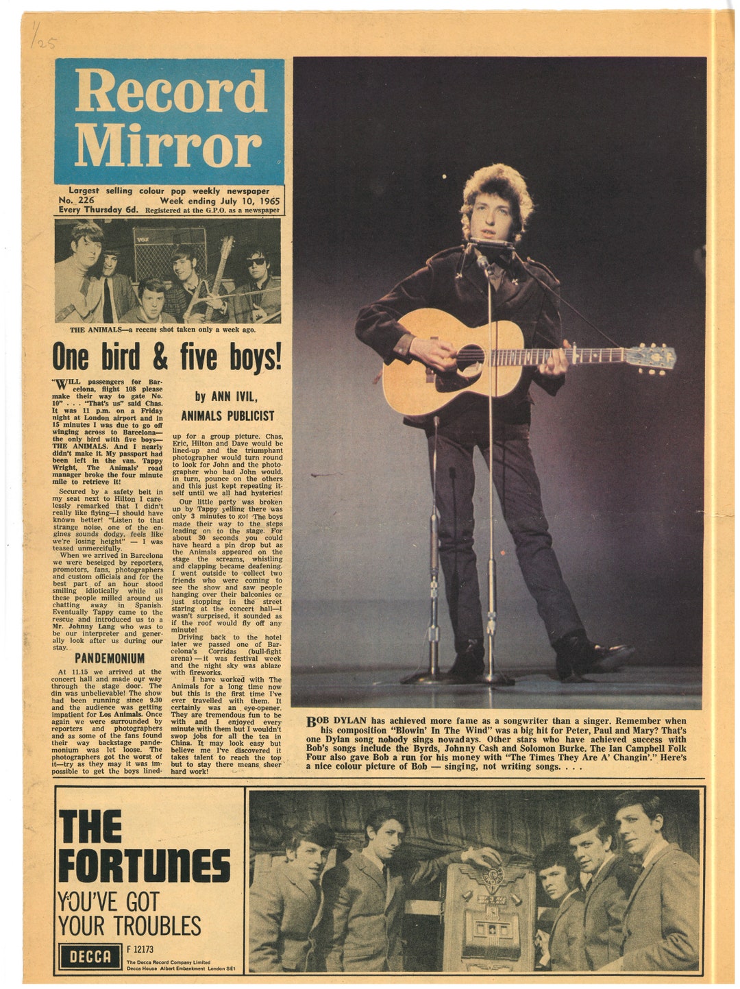 Record Mirror July 10 1965 Bob Dylan Cover (dusty Springfield/peter ...