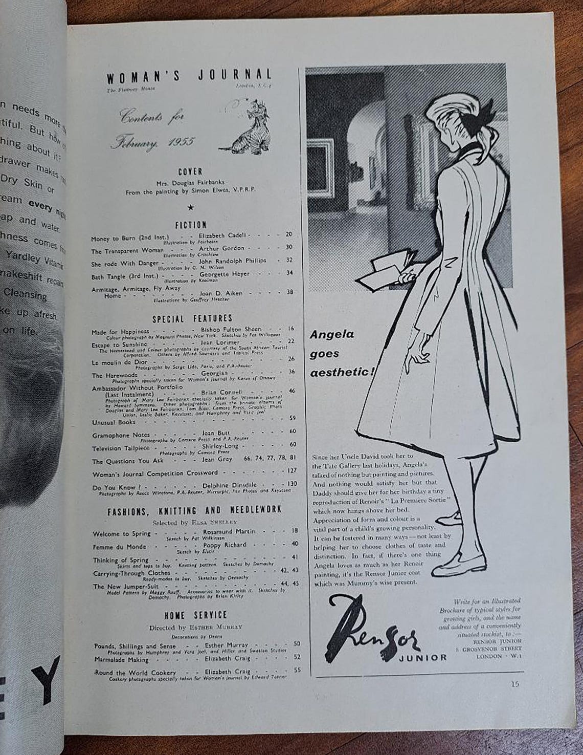 Woman's Journal Feb 1955 Original Vintage Magazine Cover: Mrs Douglas ...