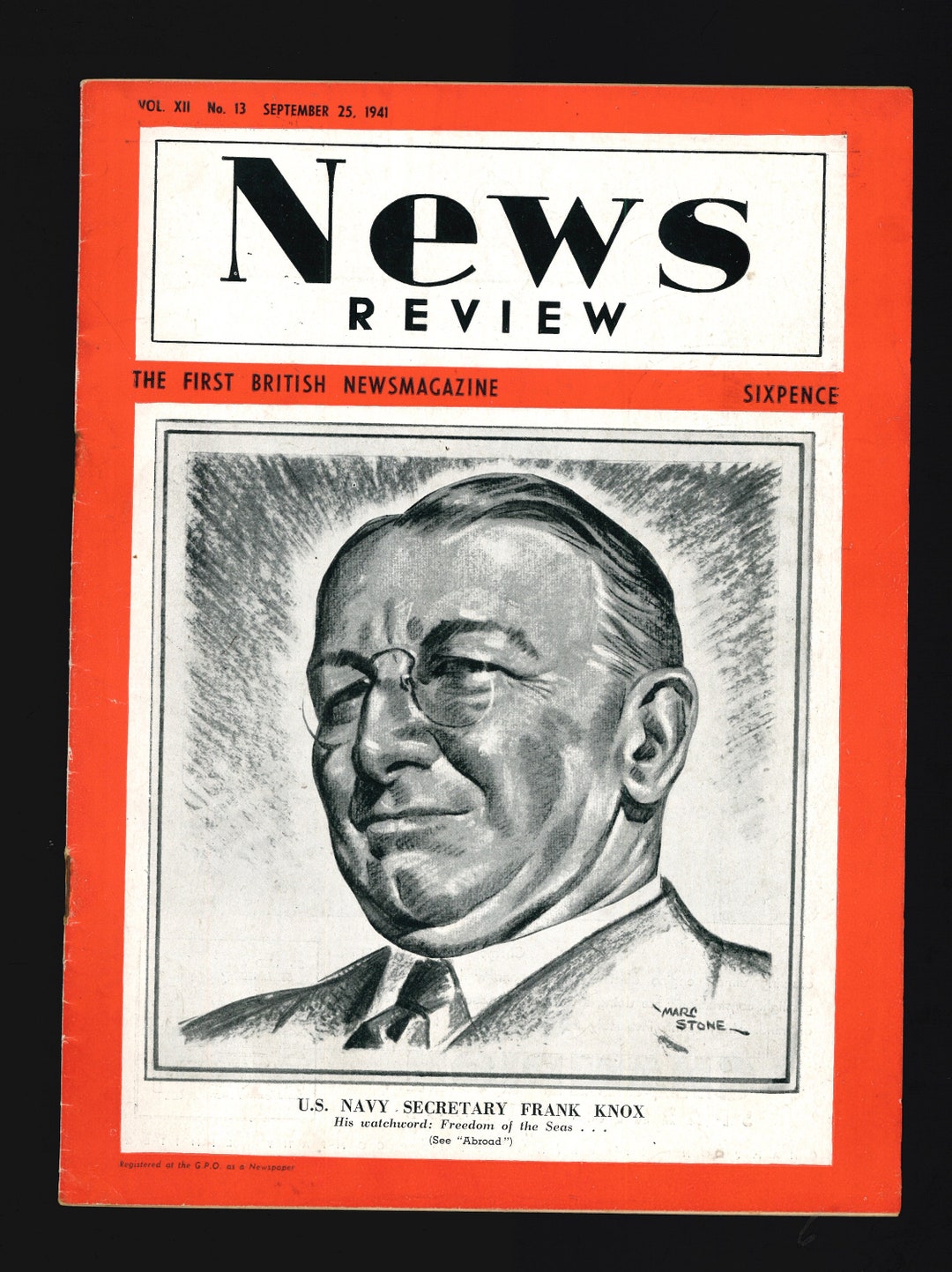 NEWS REVIEW SEPT 25 1941 Original Vintage Magazine the First British ...