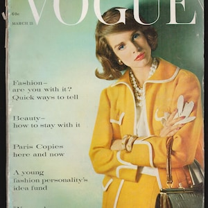 Vogue US March 15 1960 Original Vintage American Fashion Magazine Horst ...