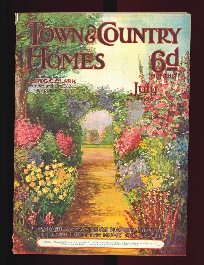 Town & Country Homes 1925 Vintage Original Retro Rare Monthly Magazine ...