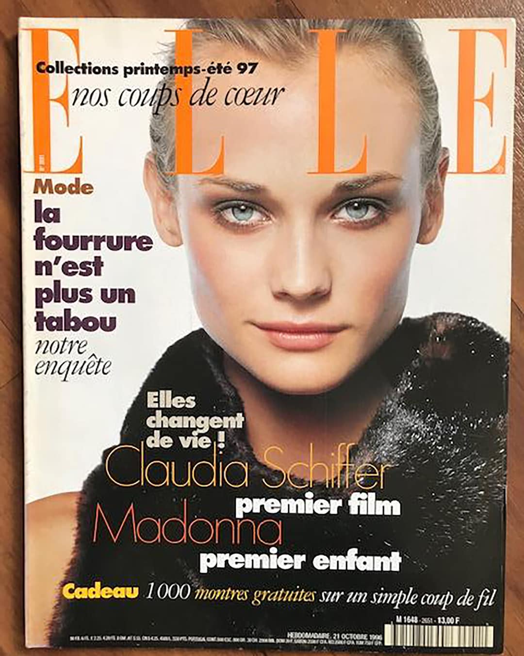 Elle no 2651 21 oct 1996 francés París extranjero Original Vintage Fashion Magazine Regalo ...