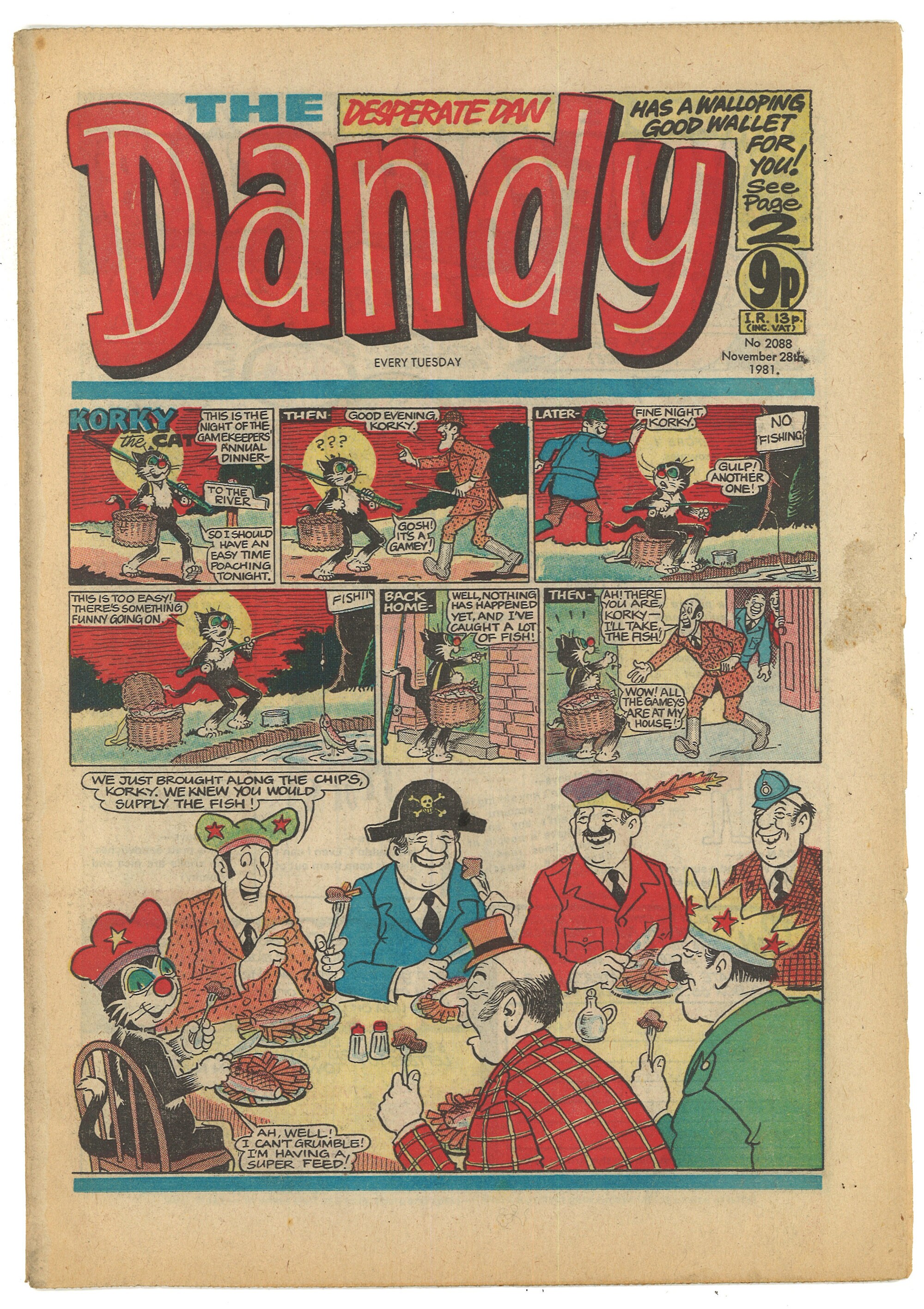 Dandy no 2088 Nov 28 1981 UK Original British Vintage Comics | Etsy