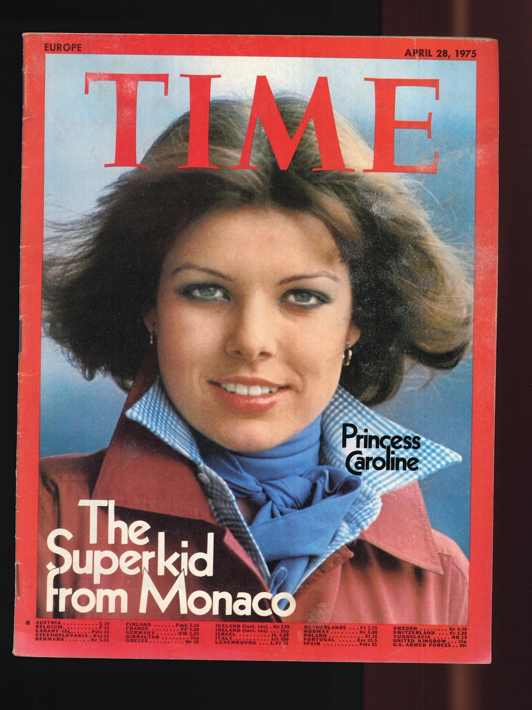 TIME APR 28 1975 Vintage Magazine Princess Caroline the Superkid From ...